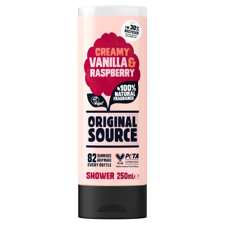 Creamy Vanilla & Raspberry Shower Gel | Original Source