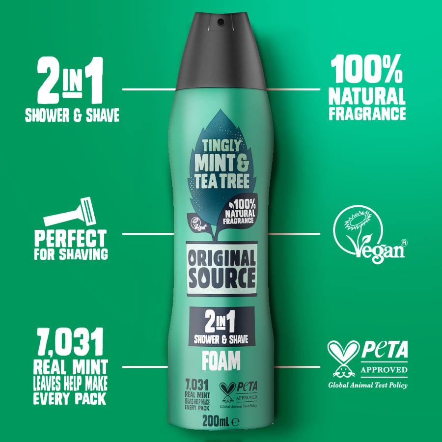 Mint & Tea Tree 2 in 1 Shower and Shave Foam - Original Source
